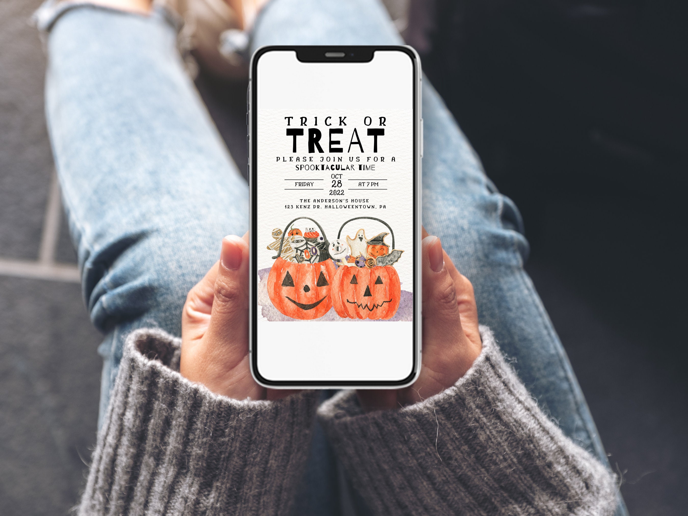 EDITABLE Trick or Treat Halloween Invitation Trunk or Treat Invitation ...