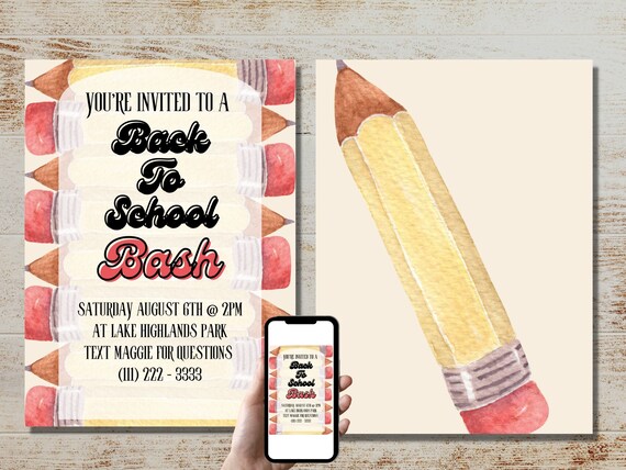 EDITABLE Back to School Party Invitation School Party Template - Etsy