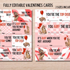 EDITABLE Puppy Valentines Printable Valentines for Kids Printable ...