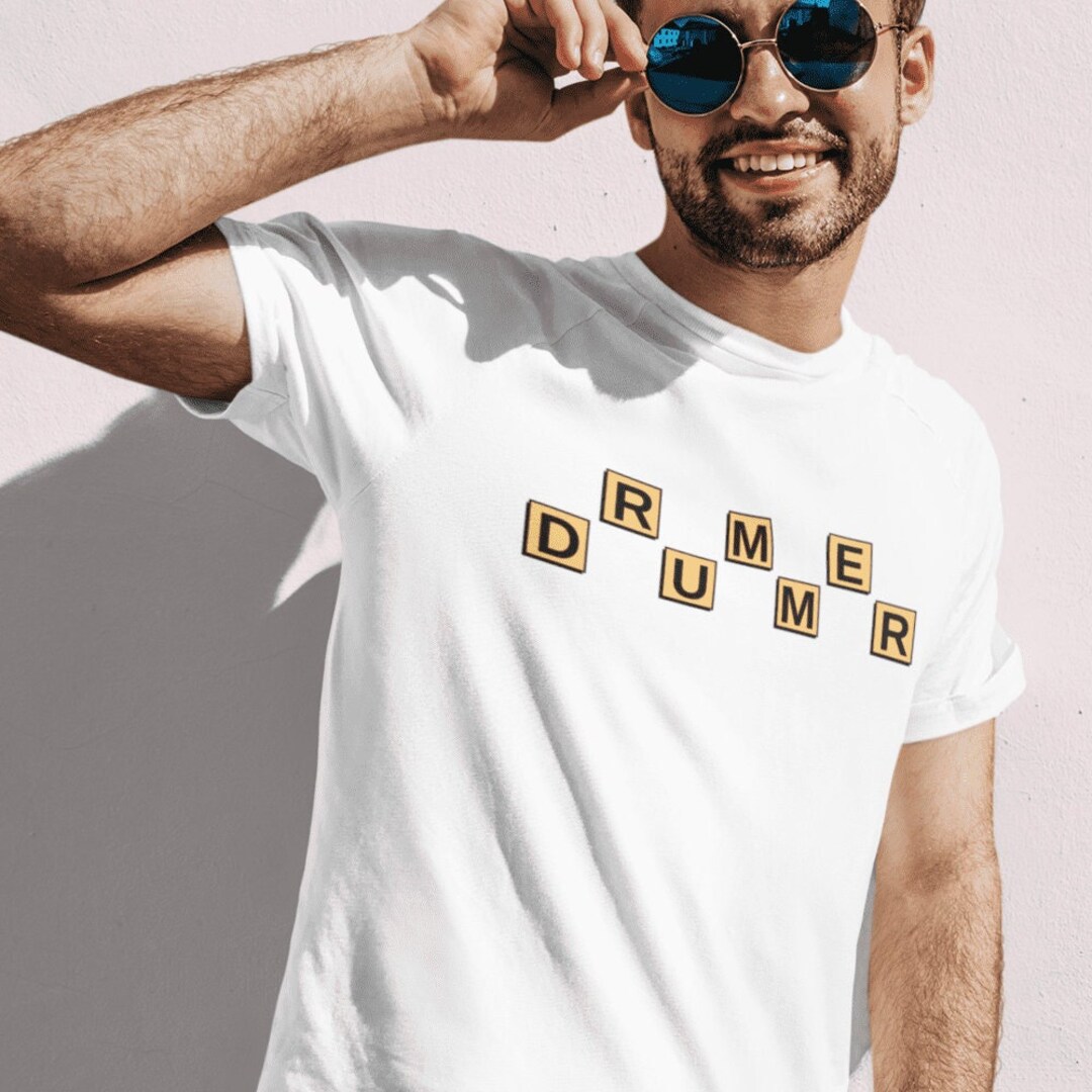 Drummer Text on Blocks Tshirt, Drummer Gift Idea, Band Shirts ...