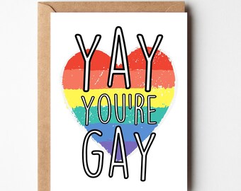 You're Gay Birthday Card - Etsy