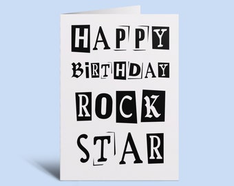 Fun 'rock and Roll All Night' Birthday Card 70s - Etsy