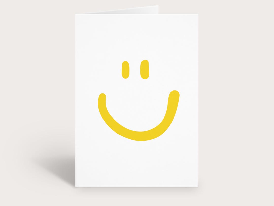 Happy Positive Smiley Face Card - Smile Birthday Card - Congratulations ...