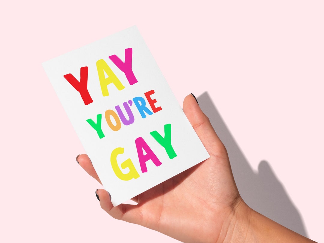 Yay You're Gay Rainbow Themed Coming Out Card LGBTQ Pride Lesbian Card ...