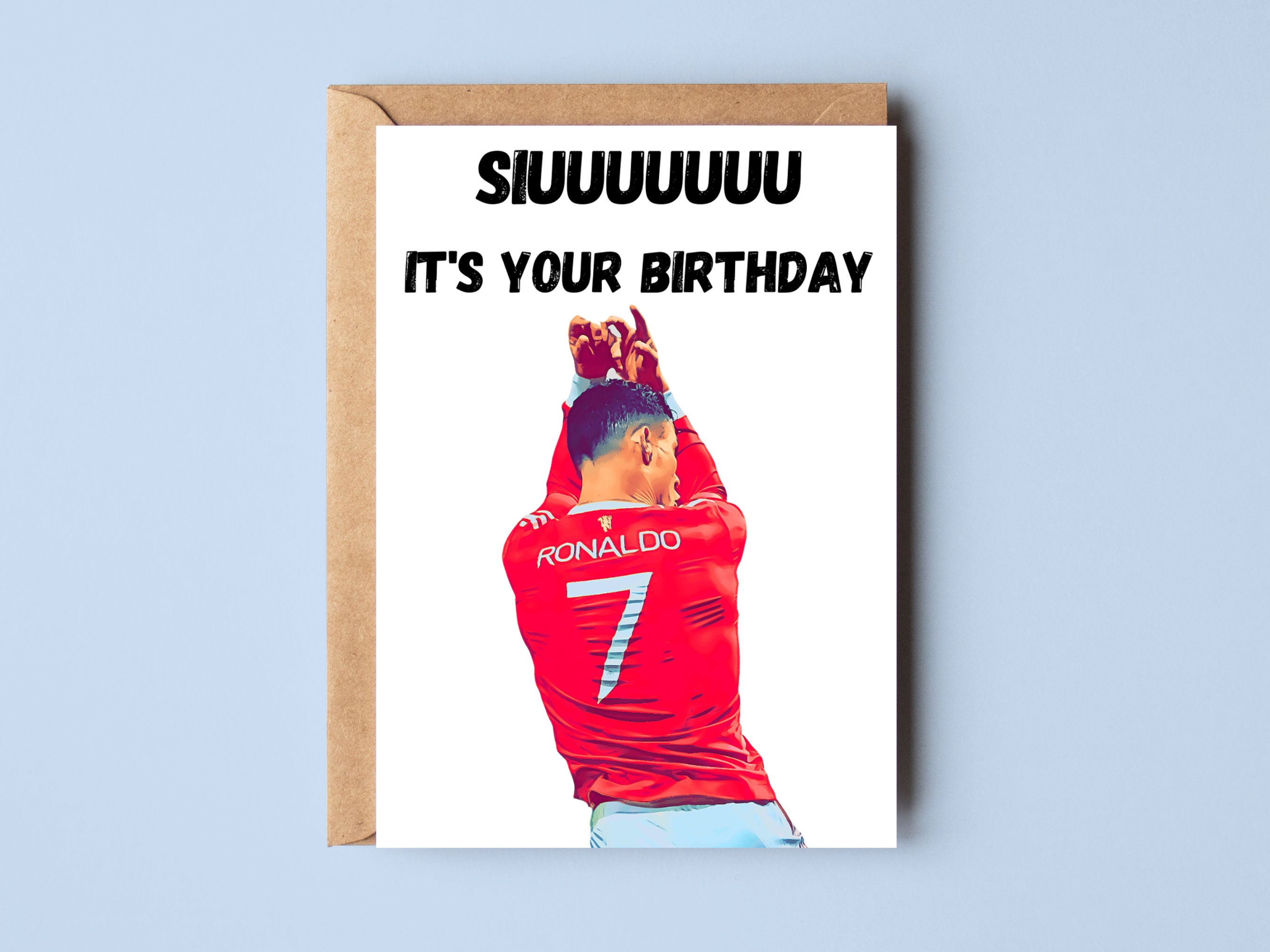 Cristiano Ronaldo Birthday Card Siuuu CR7 Manchester - Etsy UK