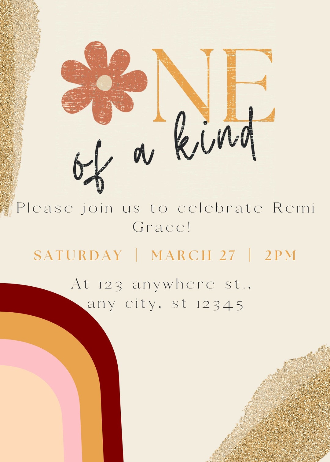 ONE of a Kind 1st Birthday Invitation - Etsy