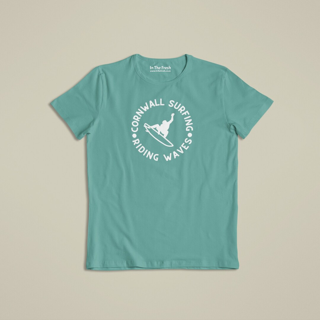 Cornwall Surfing Organic Unisex T Shirt - Surfing & Beach Tee - UK ...