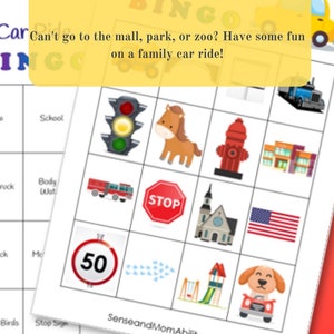 Car Ride Bingo - Preschool Printable - Etsy