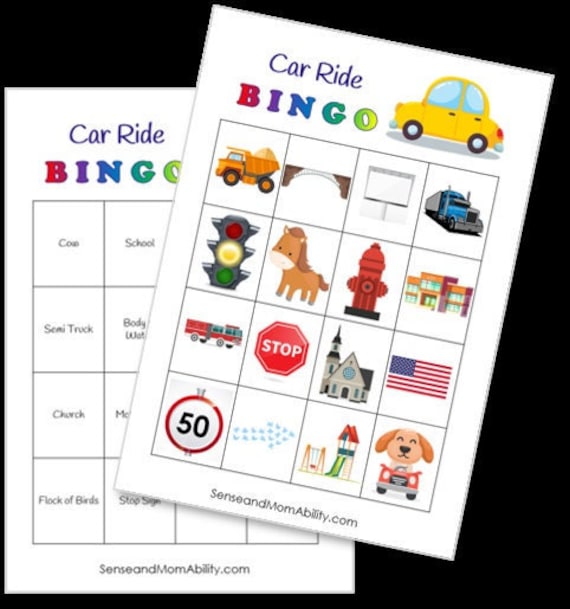 Car Ride Bingo Preschool Printable | Etsy