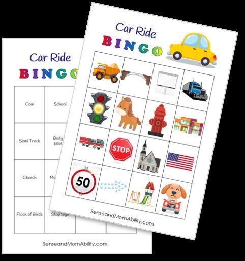 Car Ride Bingo - Preschool Printable - Etsy