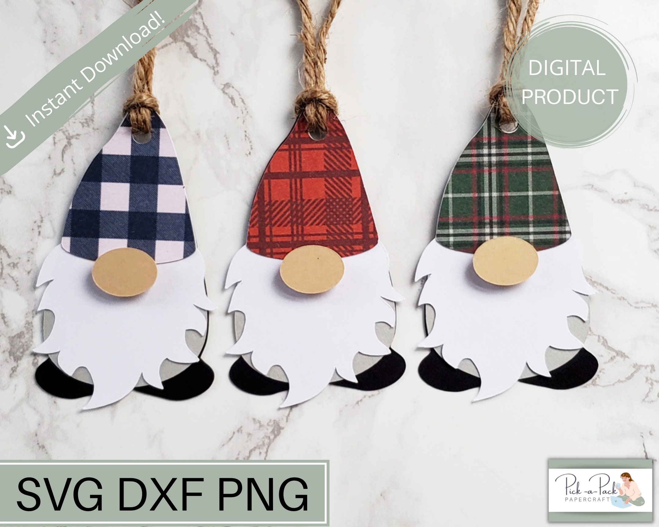 Gnome Gift Tag SVG Christmas Gift Wrapping Accessories - Etsy