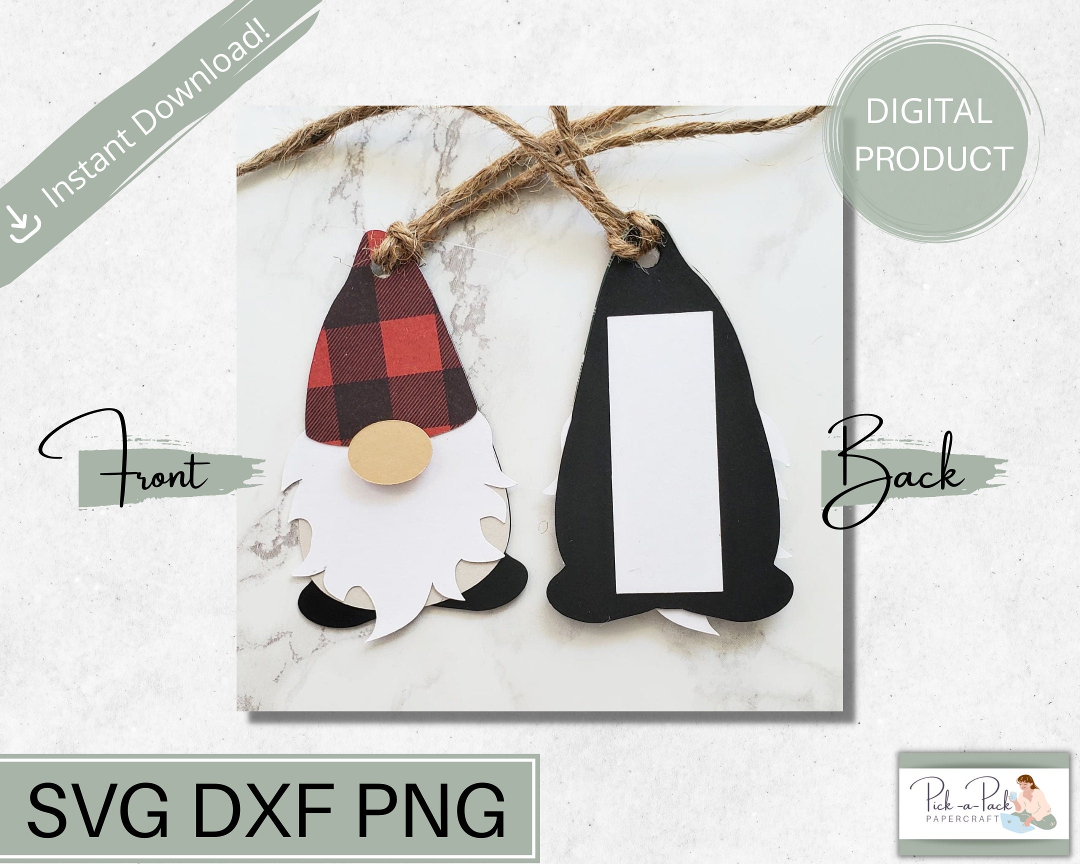 Gnome Gift Tag SVG Christmas Gift Wrapping Accessories - Etsy