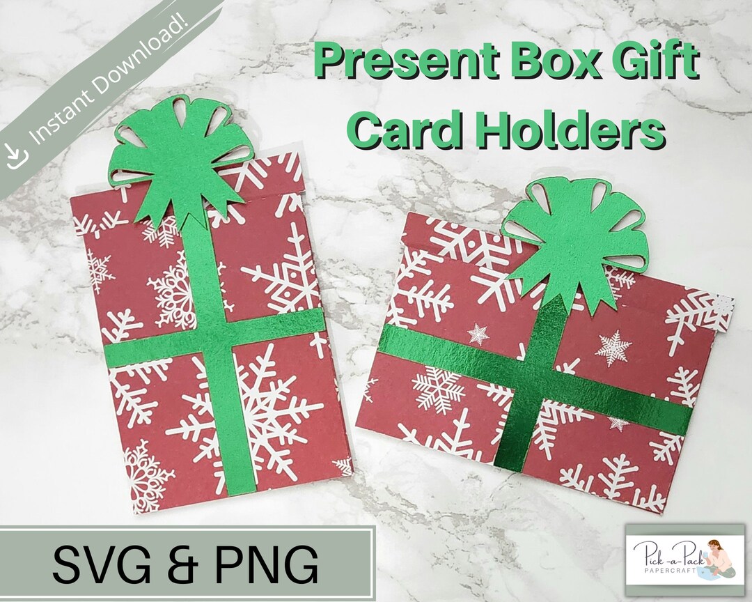 Present Box Gift Card Holder for Unique Christmas Gift Wrapping | SVG ...
