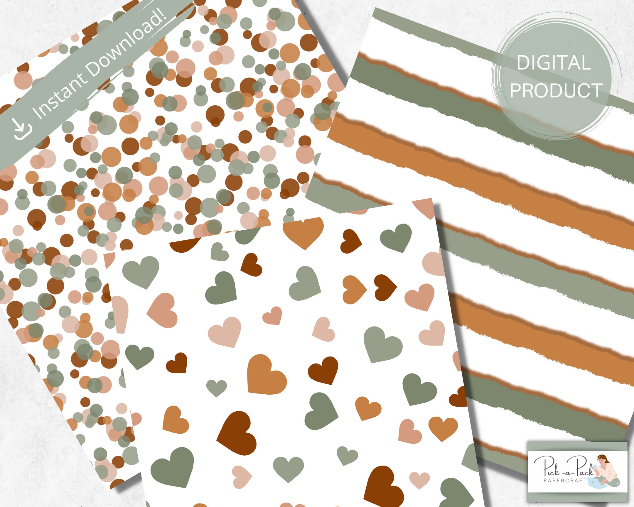 Boho Baby Digital Paper Pack Seamless Patterned Printable Scrapbook ...