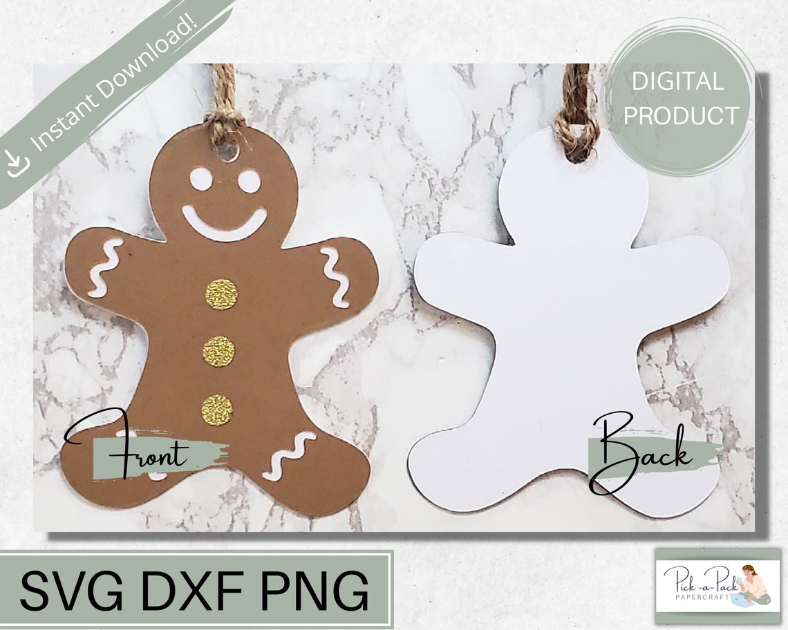 Gingerbread Man Gift Tag SVG Christmas Gift Wrapping - Etsy