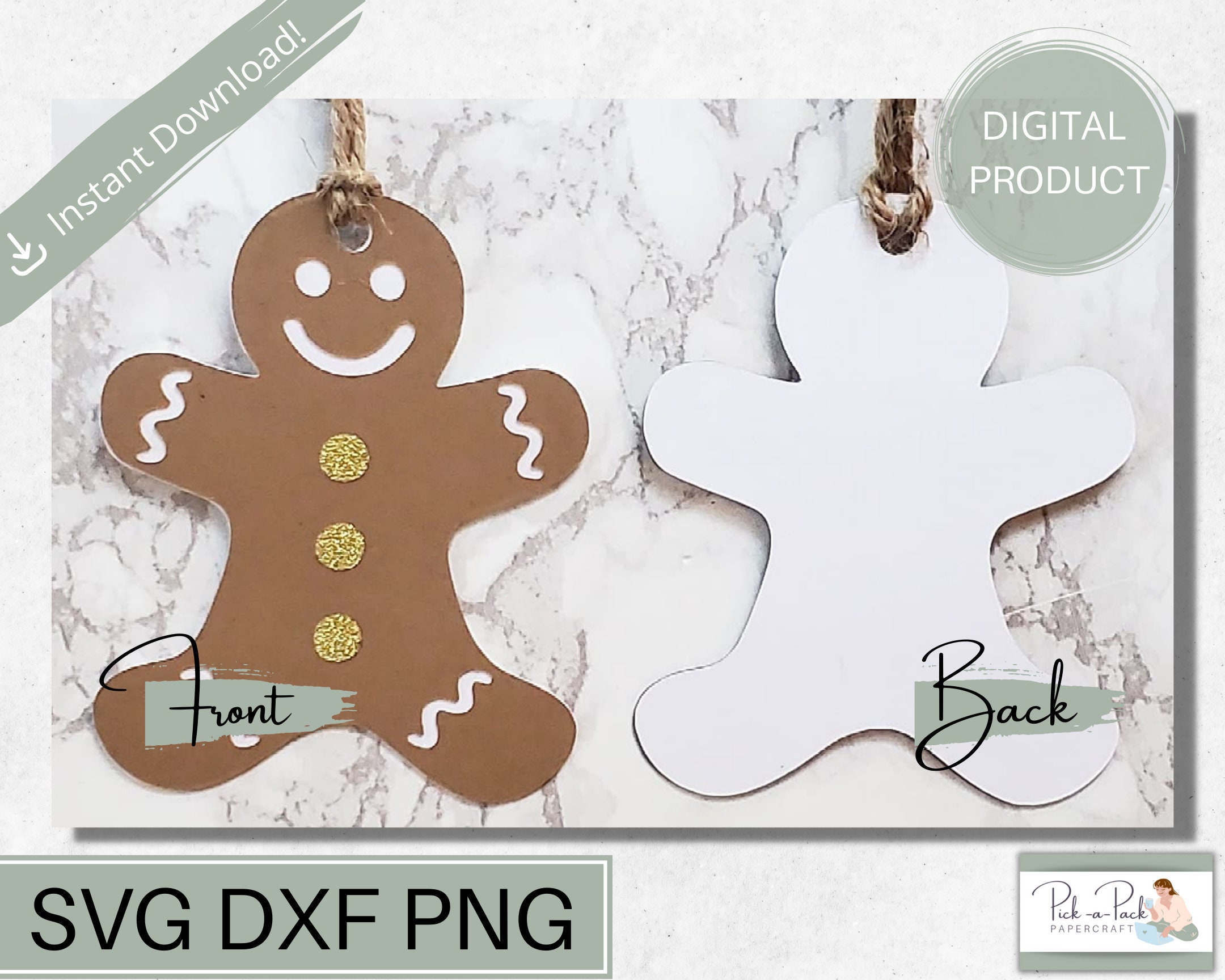 Gingerbread Man Gift Tag SVG Christmas Gift Wrapping Accessories ...