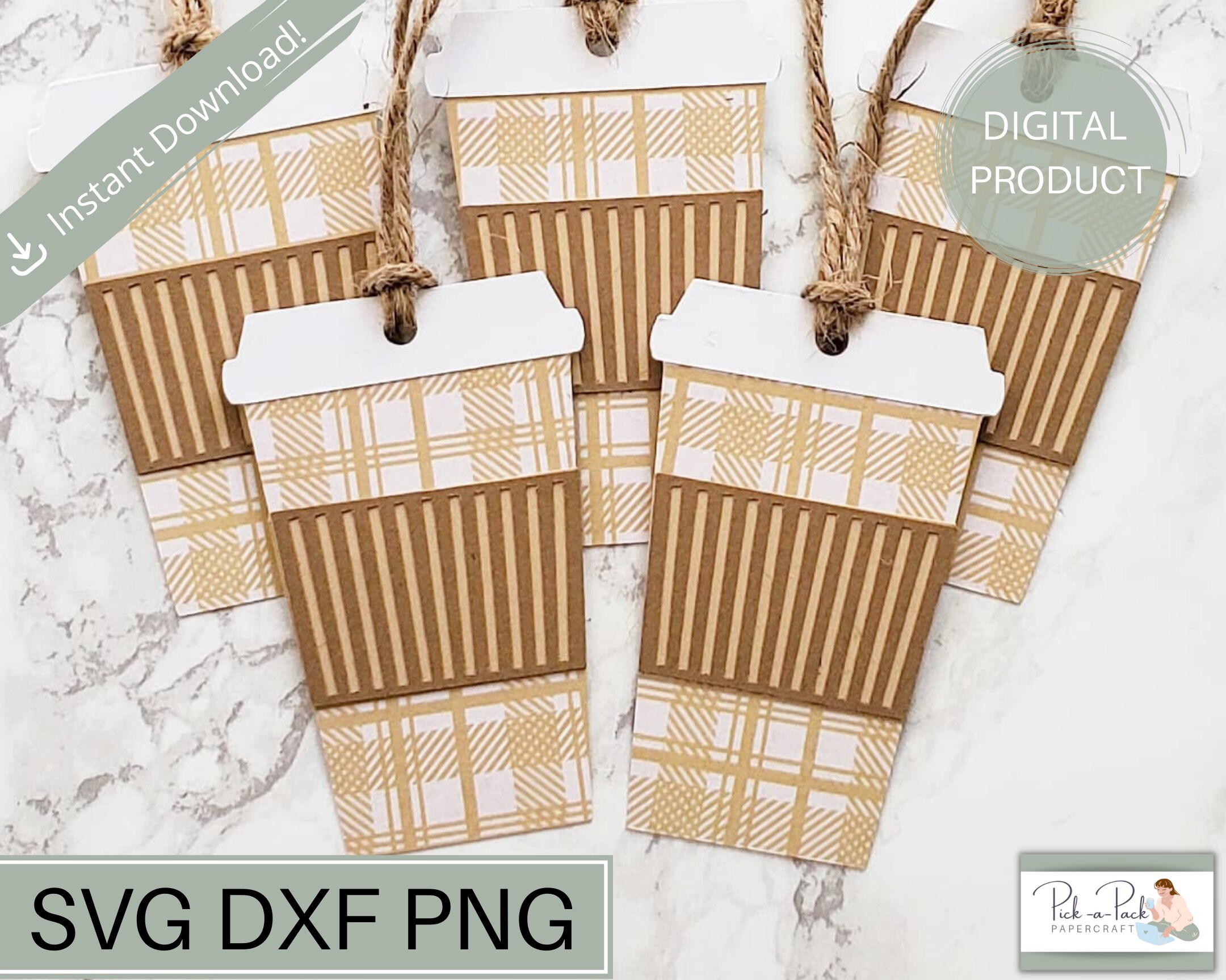 Coffee Cup Gift Tag SVG | Christmas Gift Wrapping Accessories | Layered ...