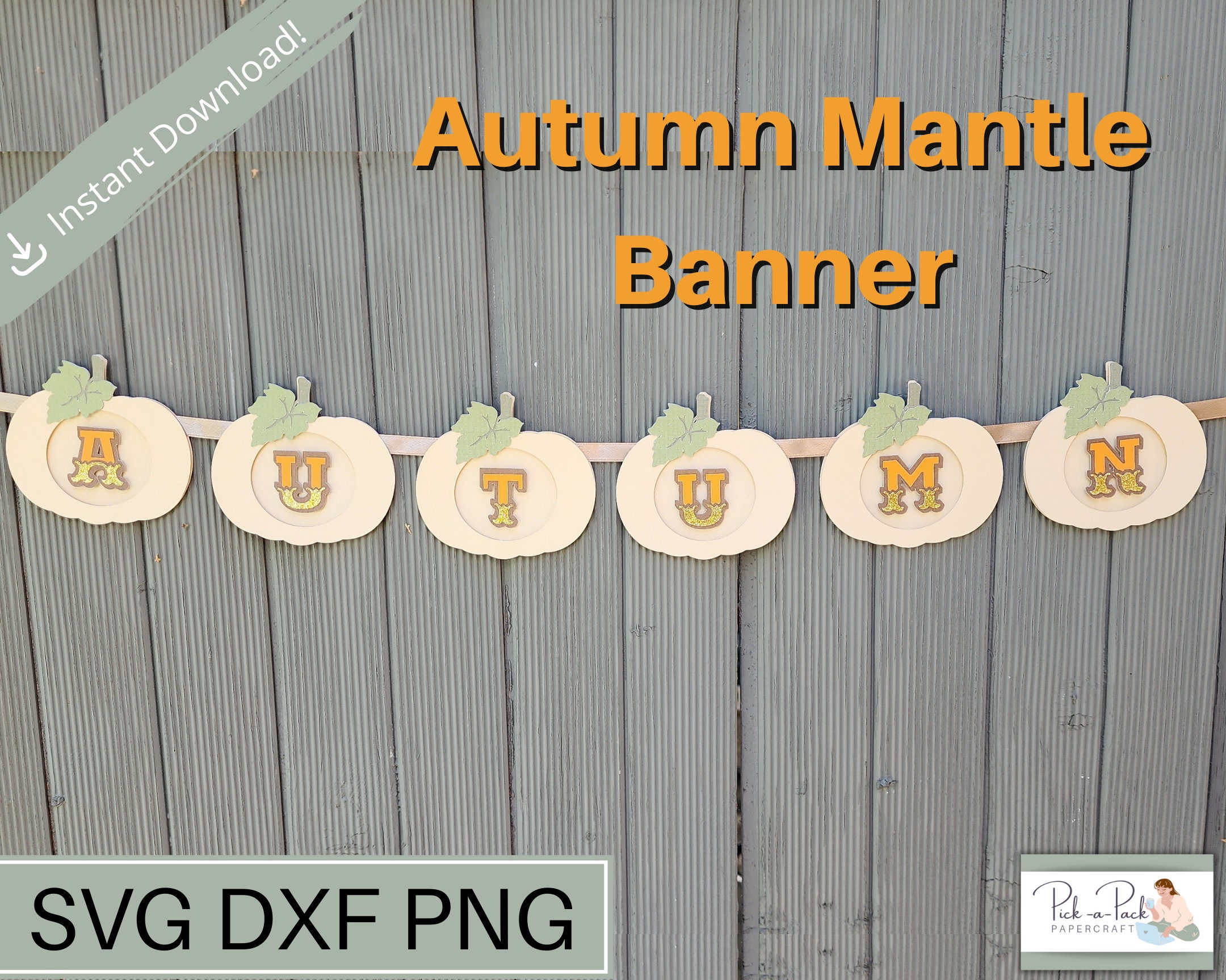 Autumn Mantle Banner SVG Fall Home Decor Pattern PNG DXF - Etsy