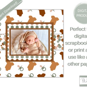 Boho Baby Digital Paper Pack Seamless Patterned Printable Scrapbook ...
