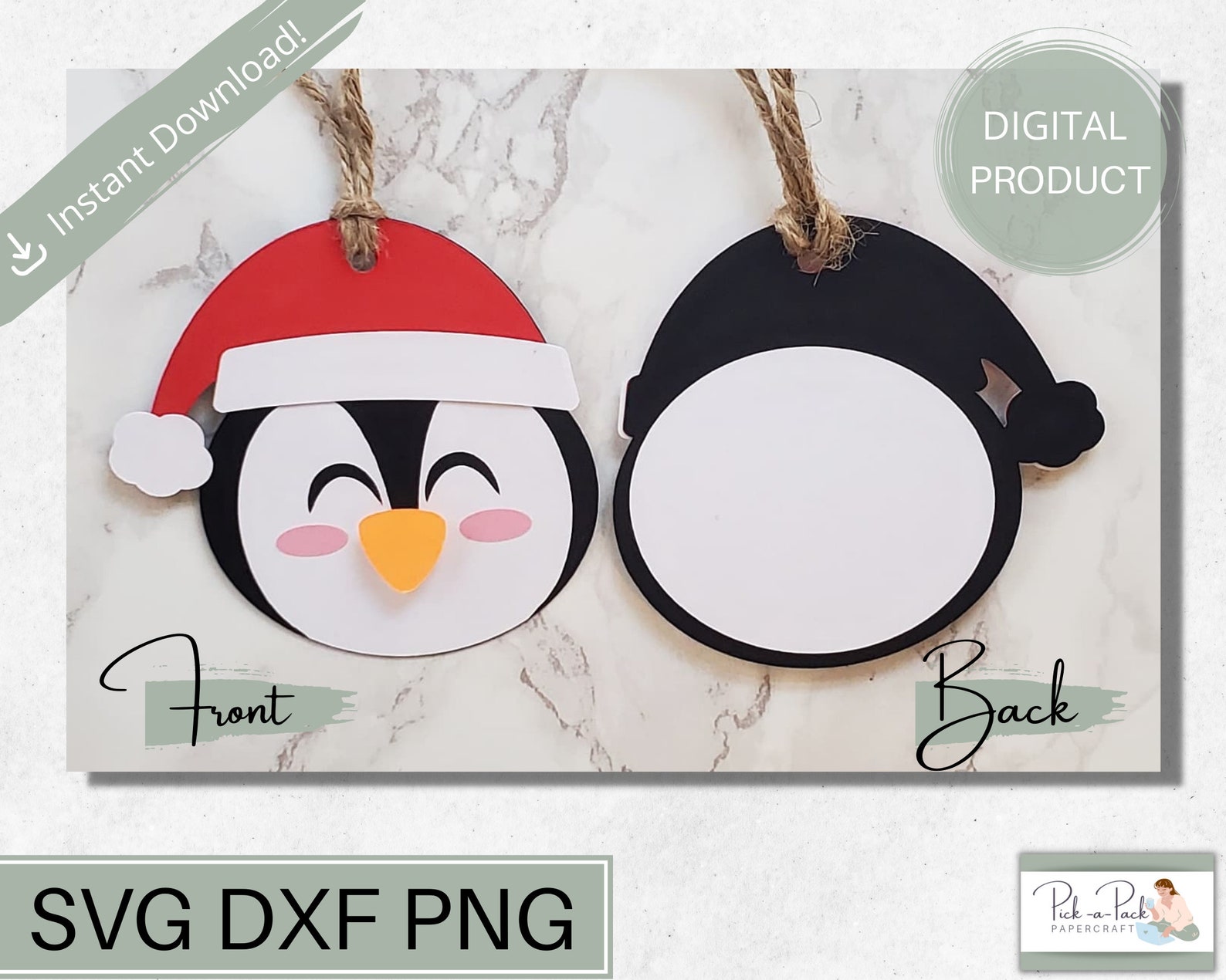 Cute Penguin Gift Tag SVG | Christmas Gift Wrapping Accessories ...