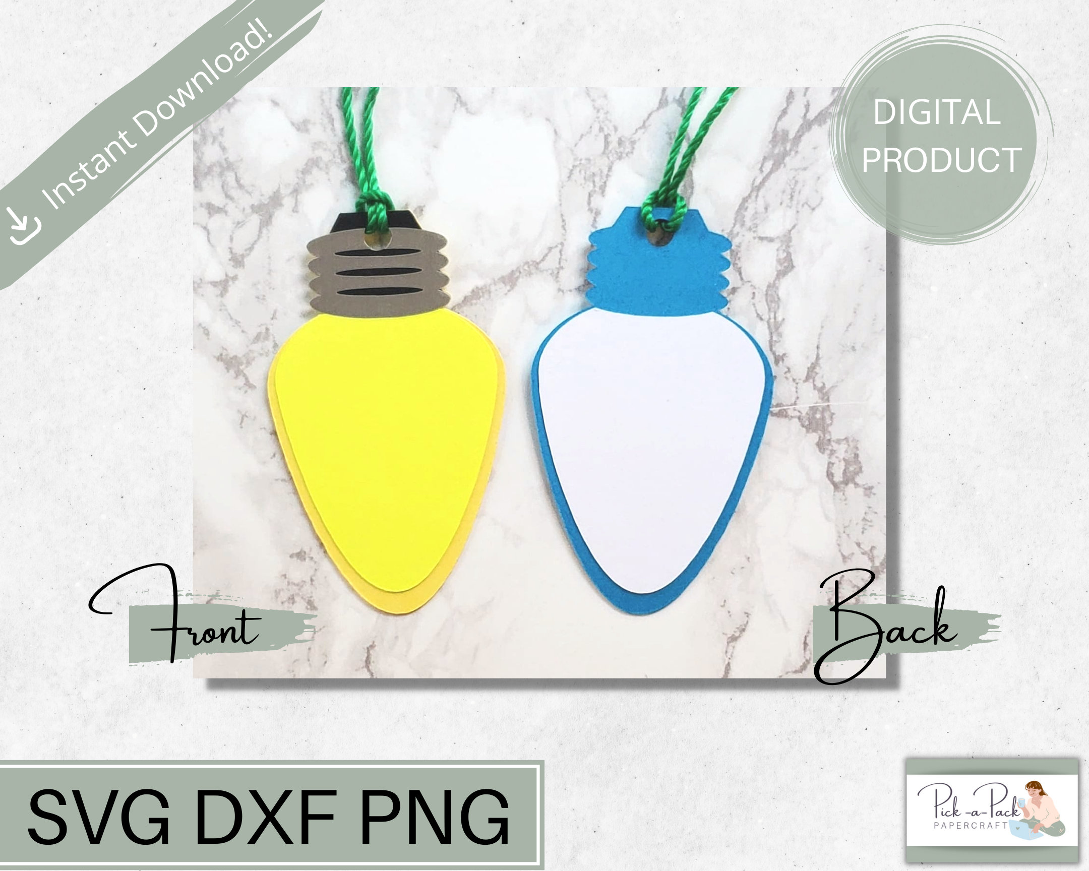 Christmas Lights Gift Tag SVG | Light Bulb Garland | Holiday Gift ...