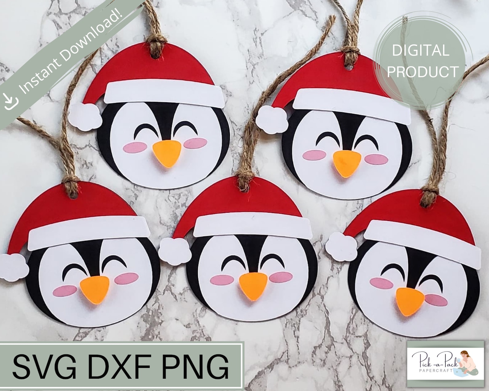 Cute Penguin Gift Tag SVG | Christmas Gift Wrapping Accessories ...