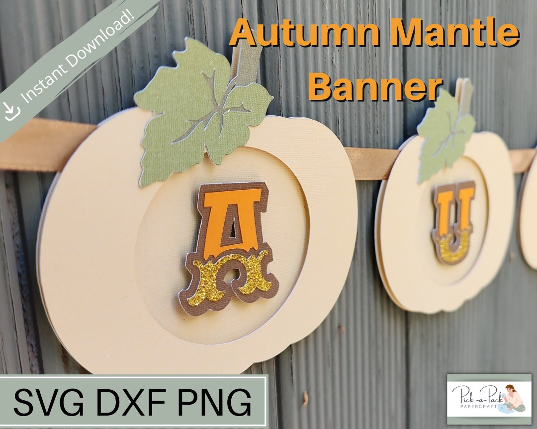 Autumn Mantle Banner SVG | Fall Home Decor Pattern | PNG | DXF - Etsy