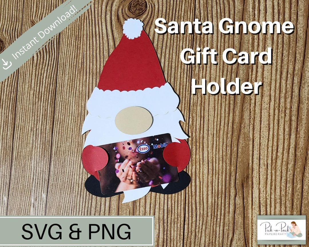 Santa Gnome Gift Card Holder for Unique Christmas Gift Wrapping | SVG ...