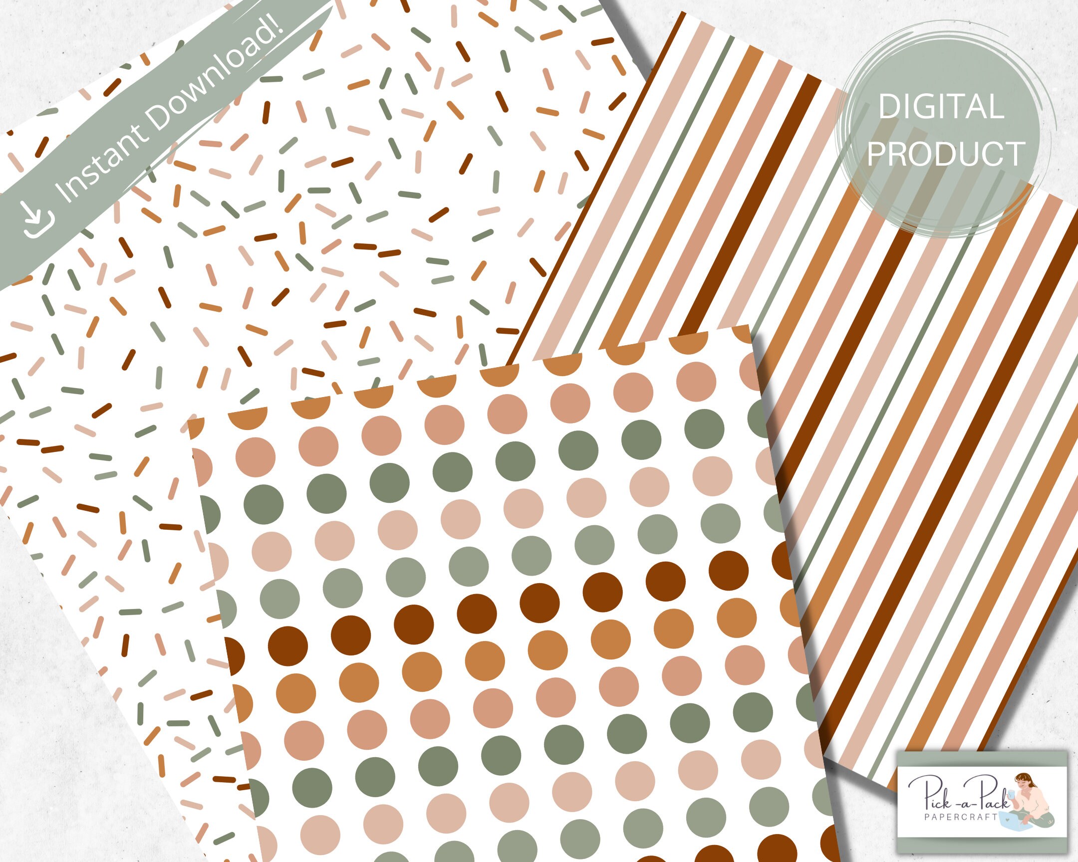 Boho Baby Digital Paper Pack Seamless Patterned Printable Scrapbook ...