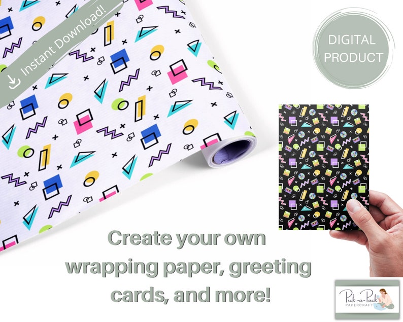 90s Vibe Paper Pack | Nostalgic Patterned Printable Scrapbook Papers ...