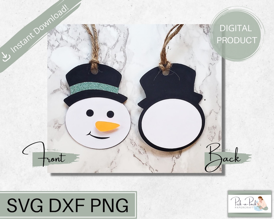 Snowman Gift Tag SVG | Christmas Gift Wrapping Accessories | Layered ...