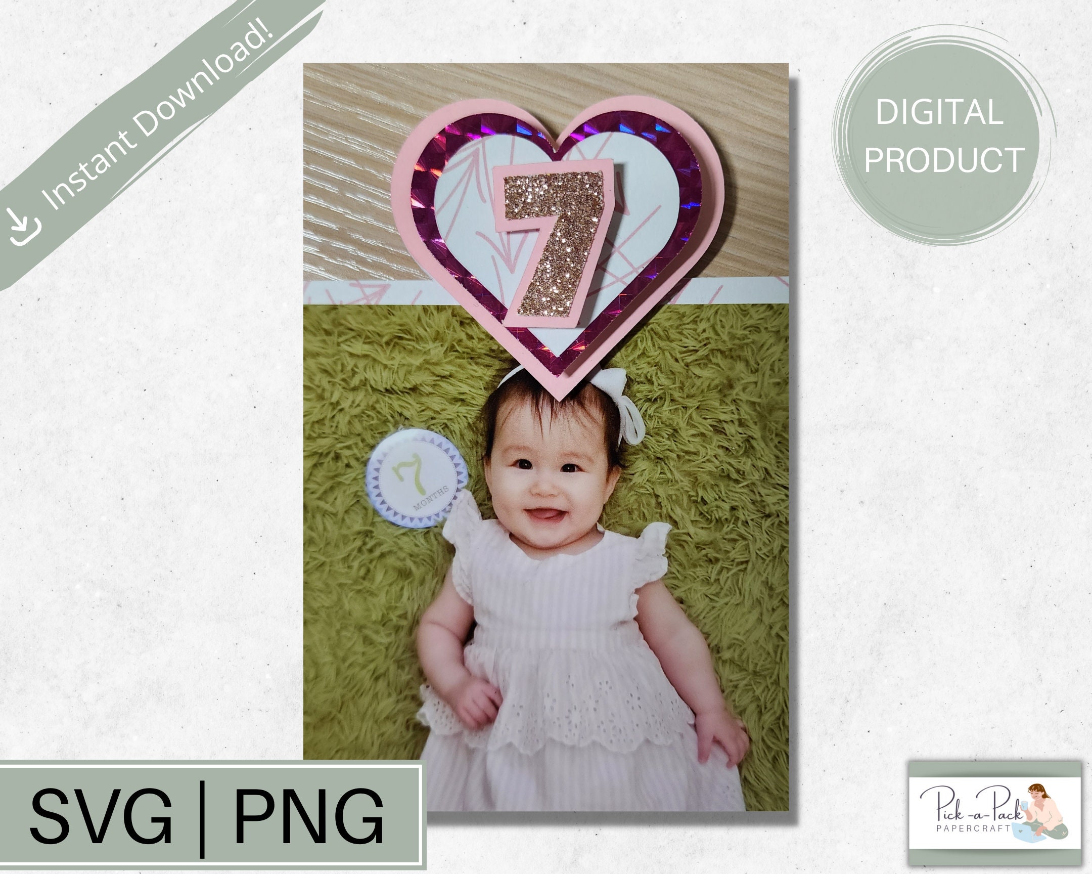 Monthly Milestone Banner SVG | 1st Birthday Photo Banner for Baby | PNG ...