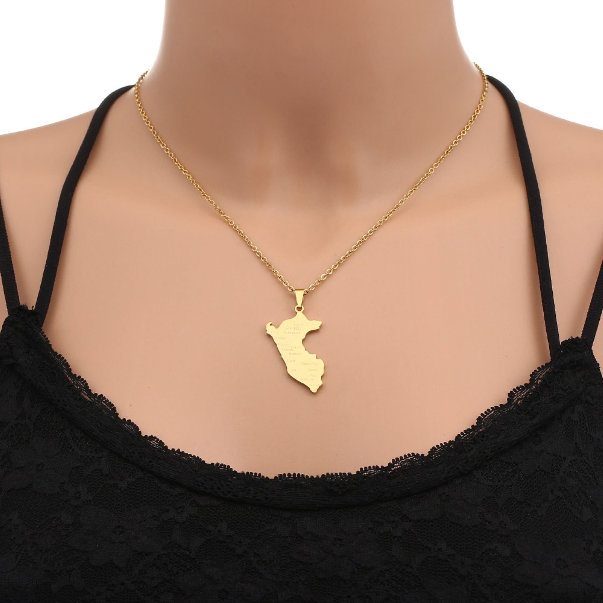 Peru Map Necklace Peruvian Gift Souvenir Lima Charm Pendant - Etsy