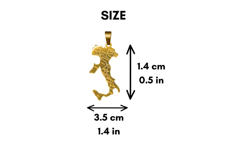 Italy Map Necklace, Italian Gift Souvenir, Italy Charm Pendant, Gold ...