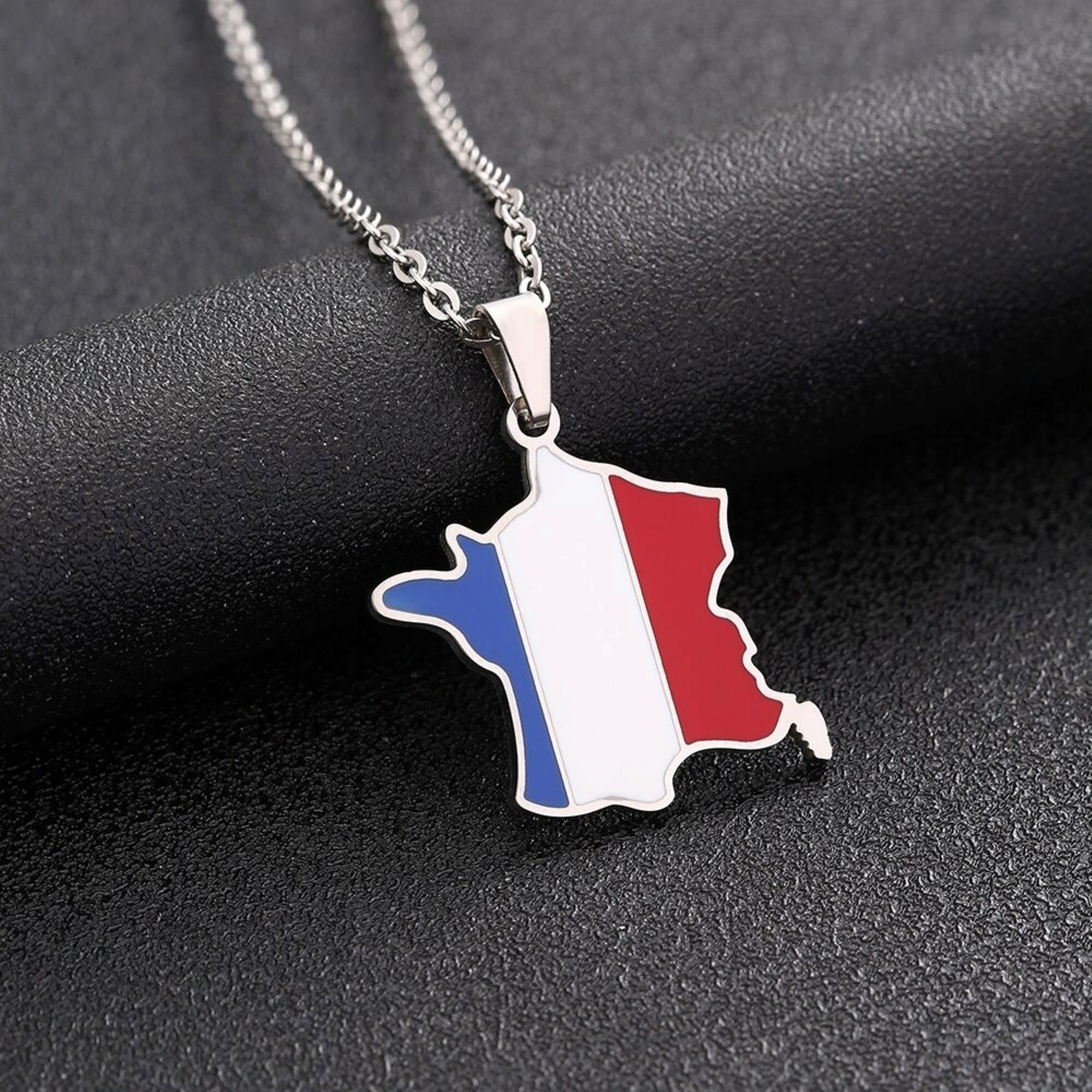 Map of France Gold Plated Pendant Necklace, French Chain, Charmed ...