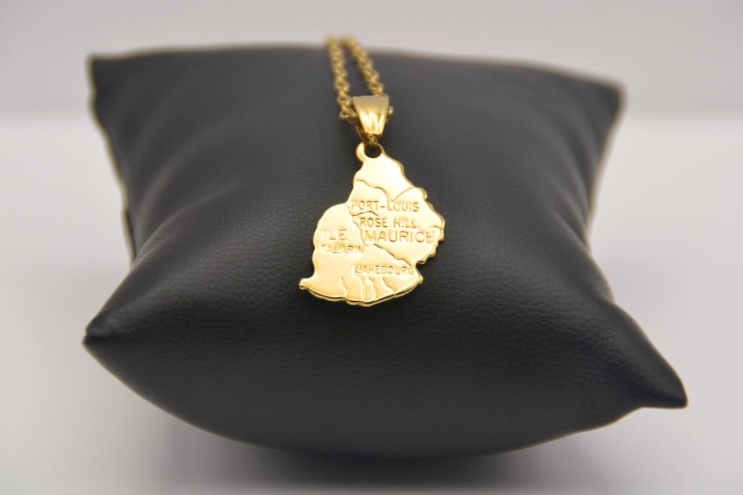 Mauritius Map Pendant Stainless Steel Necklace Unique Jewelry Gift ...