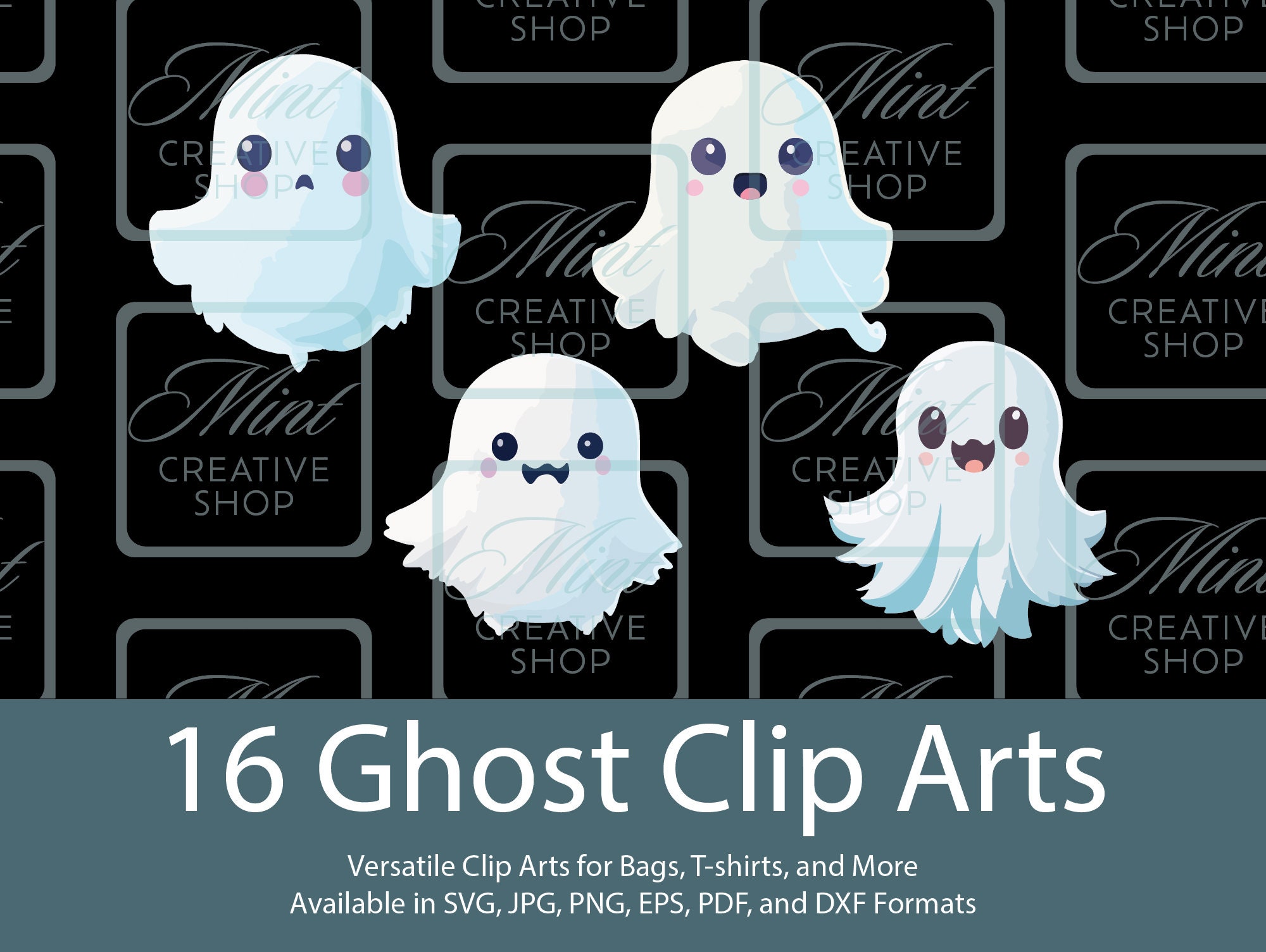 16 Ghost Clip Art Bundle Instant Download for DIY Spirit-inspired ...