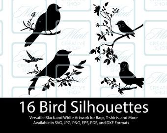 Bird on Branch Vector Cut File for Cricut, Bird SVG, Silhouette Clip ...
