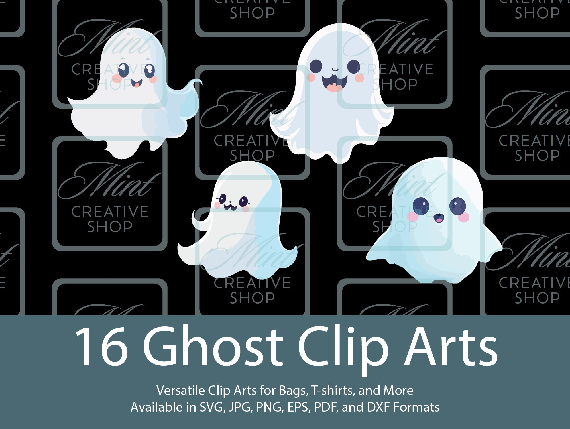 16 Ghost Clip Art Bundle - Instant Download for DIY Spirit-inspired ...