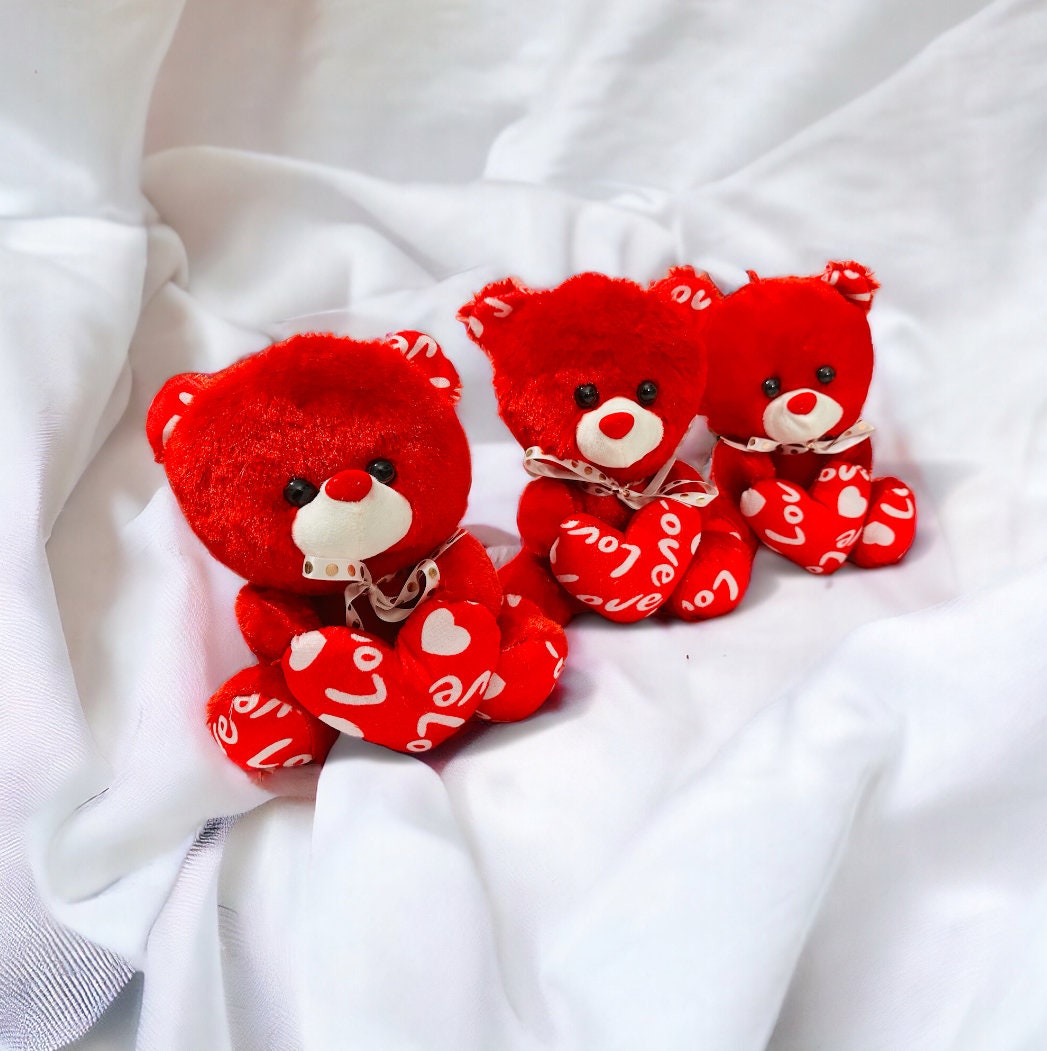 Small Red Teddy Bear Stuffed Animal - Sweet Surprise for Kids and ...