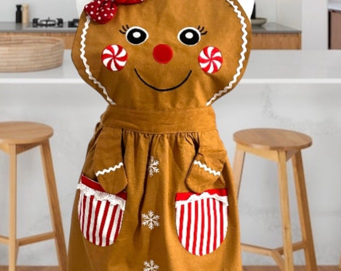 Personalized Adult Gingerbread Apron Adult Christmas Baking - Etsy