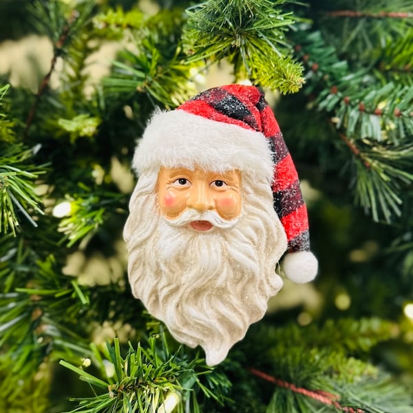 Santa Head Ornament - Etsy