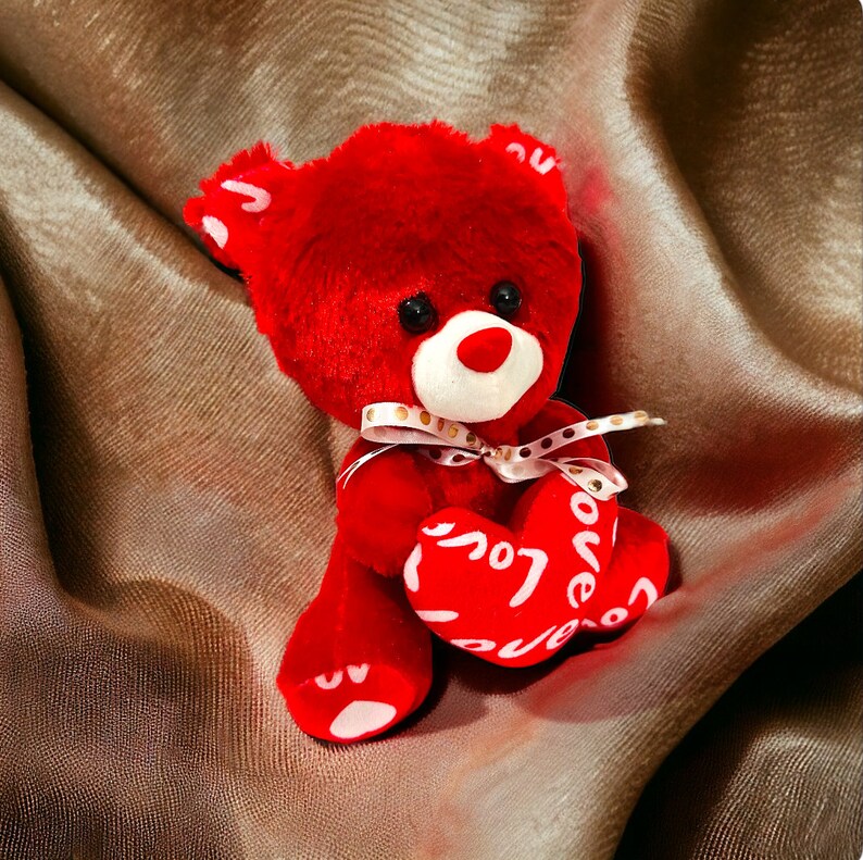 Small Red Teddy Bear Stuffed Animal - Sweet Surprise for Kids and ...