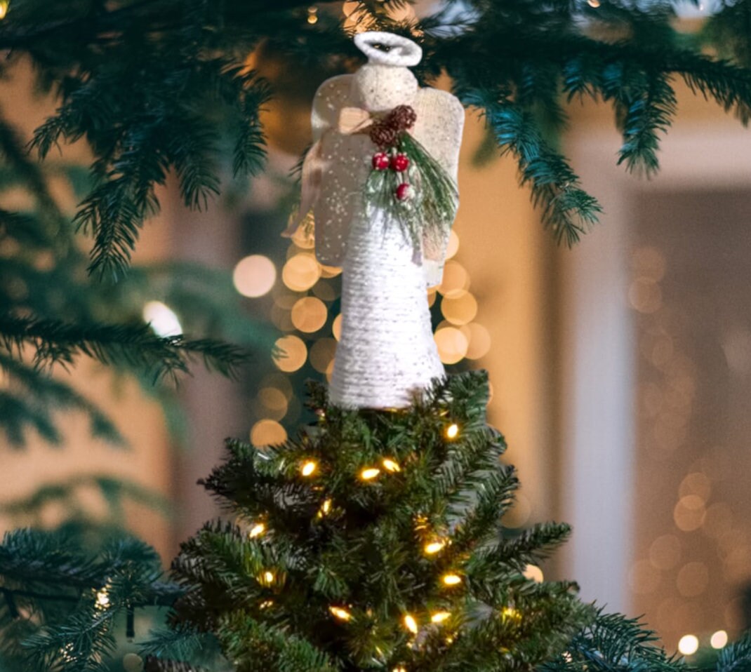 Jute Angel Tree Topper Ornaments Christmas Tree Angel Decorations ...