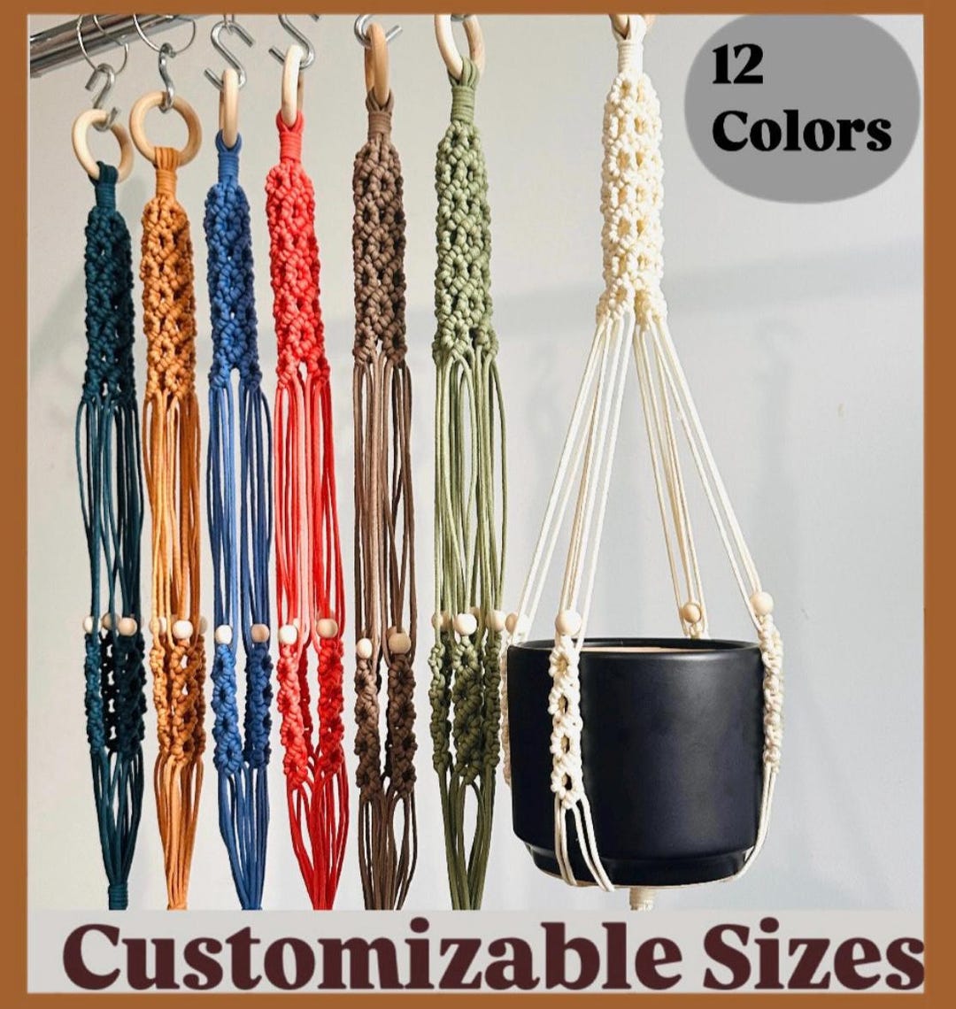 Handmade Macrame Plant Hanger: Boho Home Decor With Wood Ring - Etsy