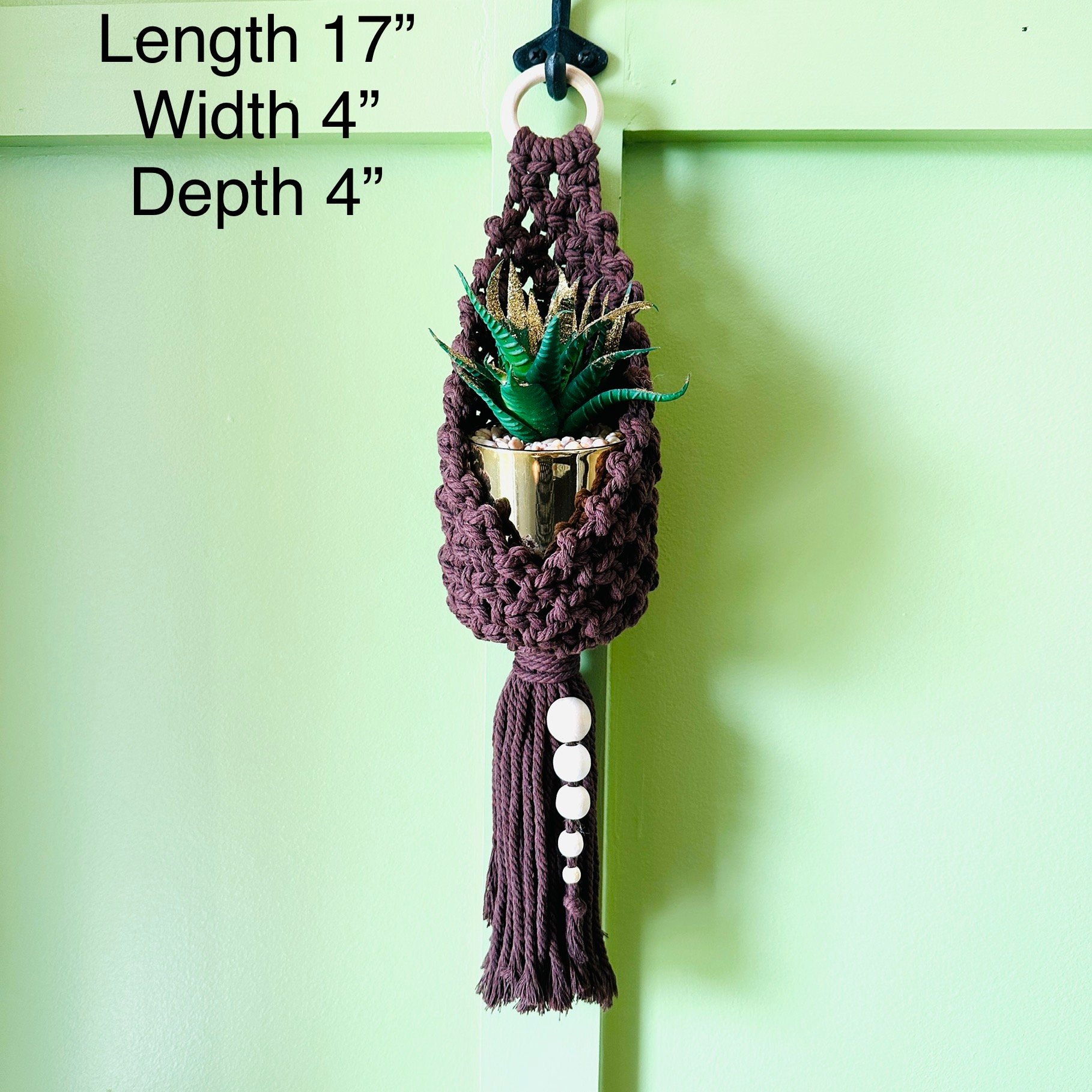 Macramé Pot Hanger With Tassel Macrame Plant Hanger Mini - Etsy