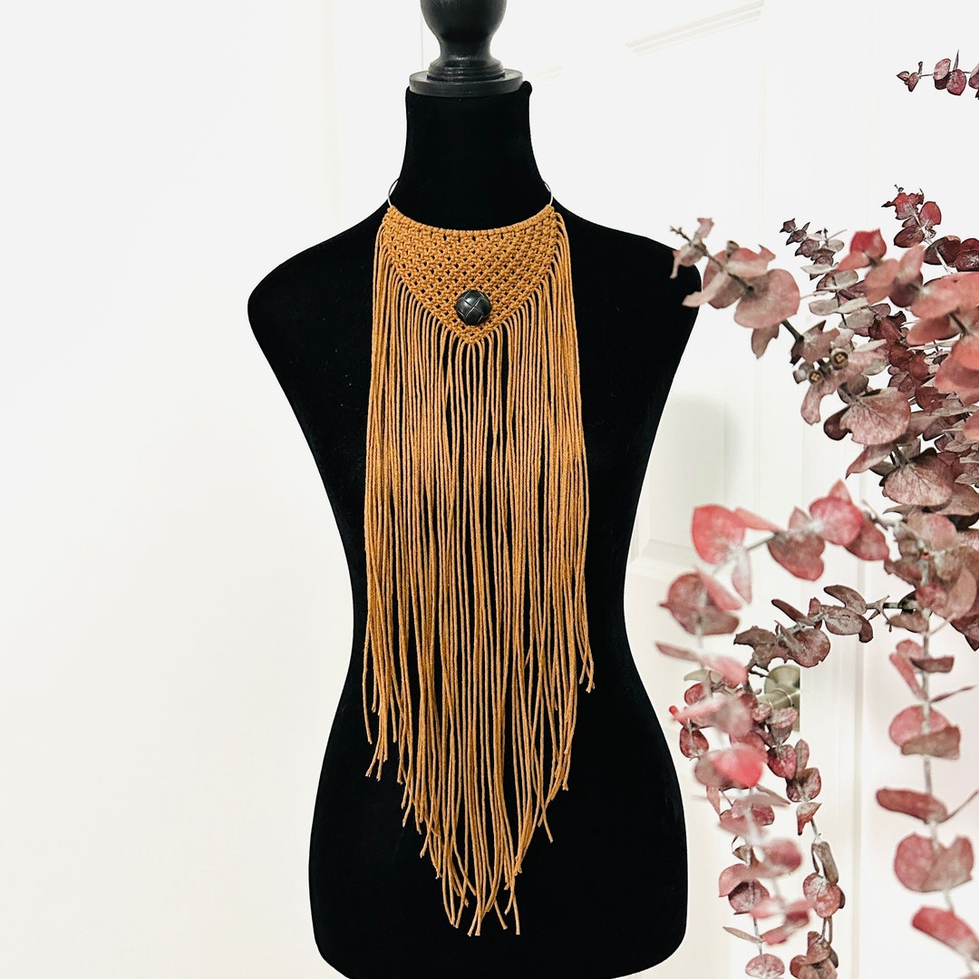 Stylish Boho Macrame Necklace - Fringe Choker for Her Gift - Etsy