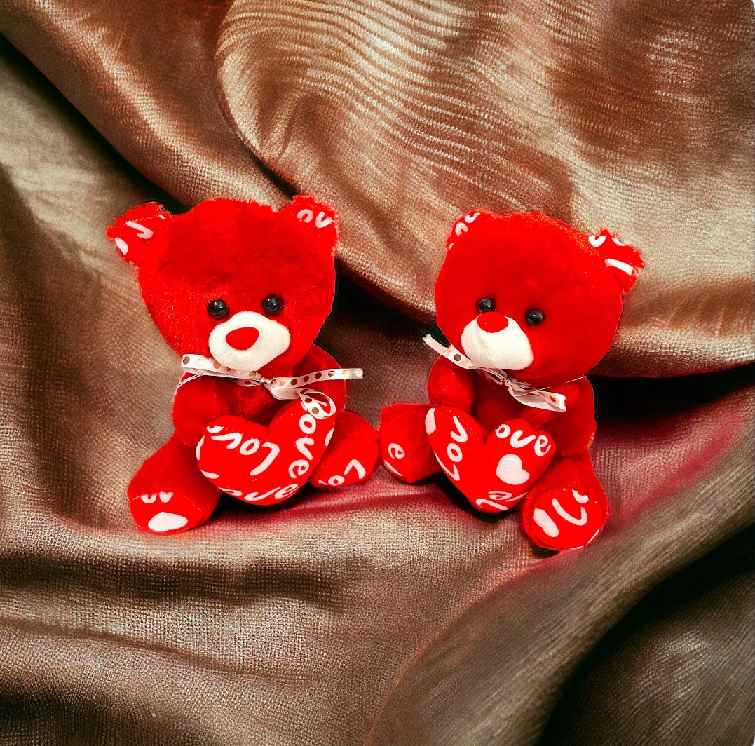 Small Red Teddy Bear Stuffed Animal - Sweet Surprise for Kids and ...