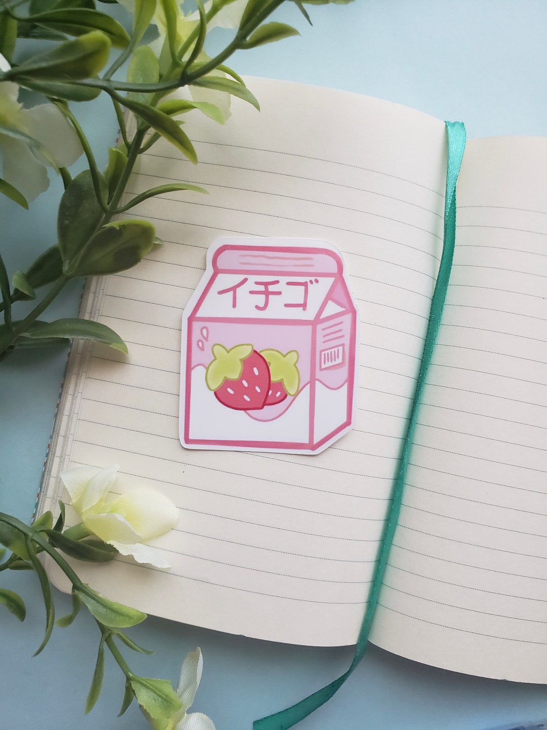 Pastel Strawberry Milk Vinyl Sticker | Water Resistant, Kawaii Vinyl ...