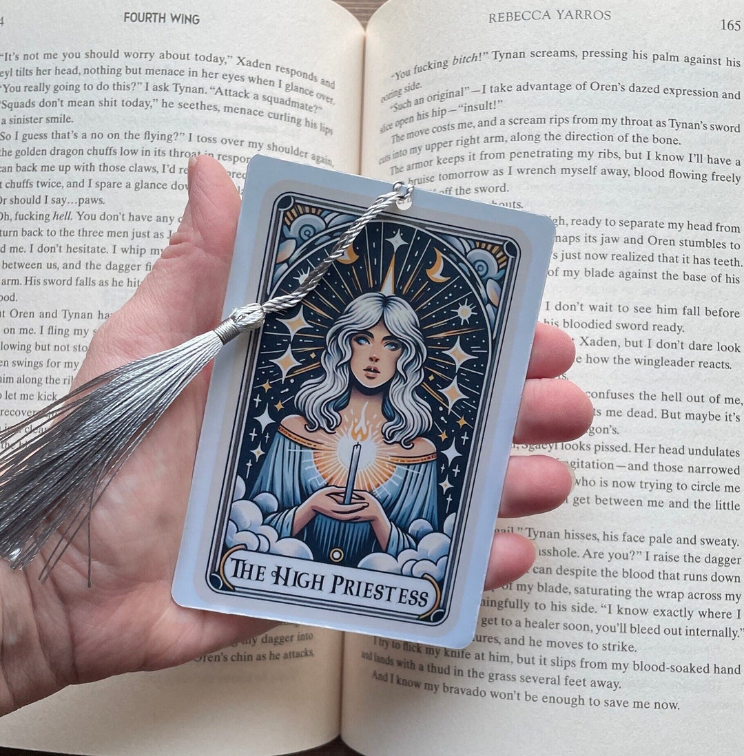 The Priestess Tarot Card Bookmark, Holographic Bookmark, Gothic ...